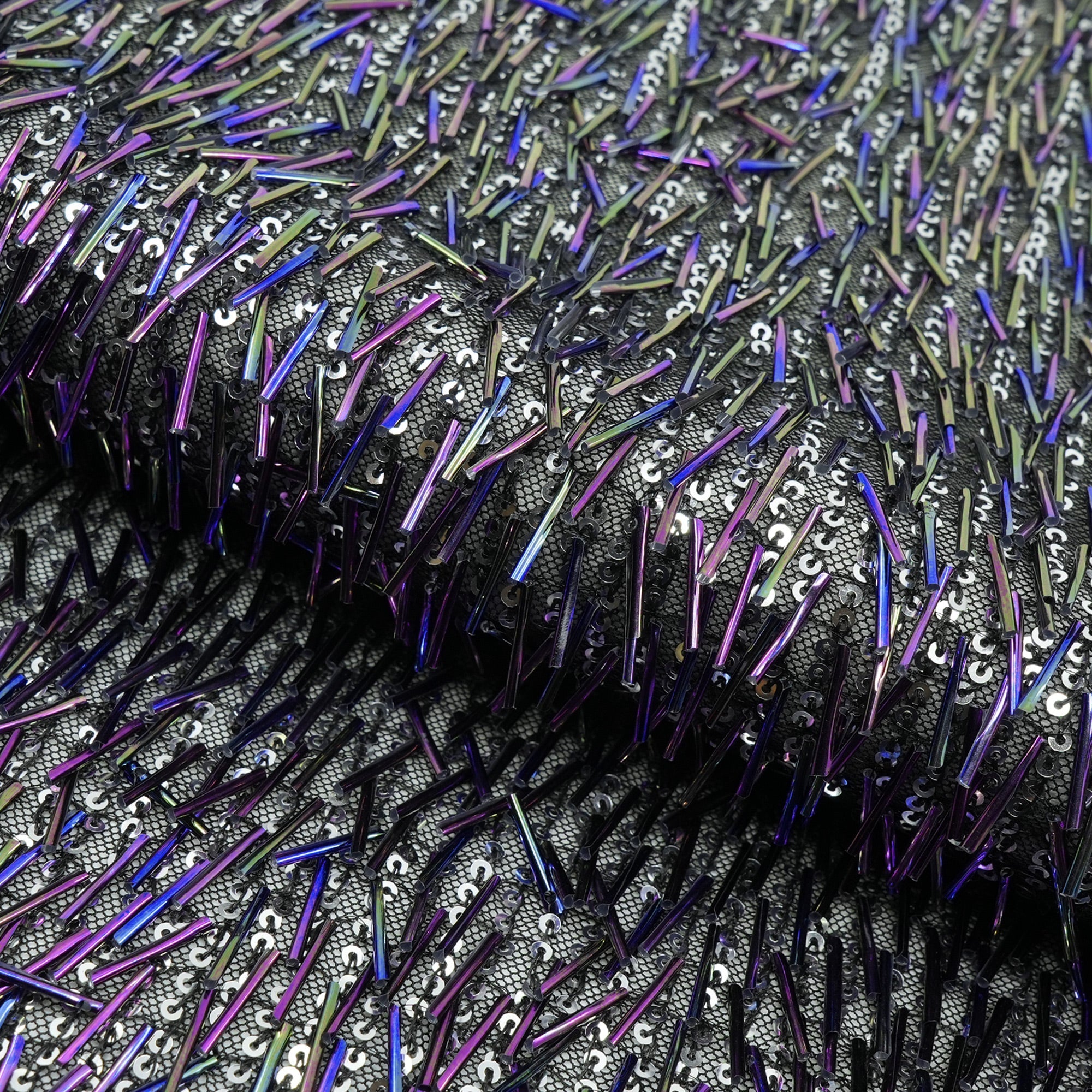 Gleam Beaded with Sequins Stretch Mesh Fabric | Blue Moon Fabrics