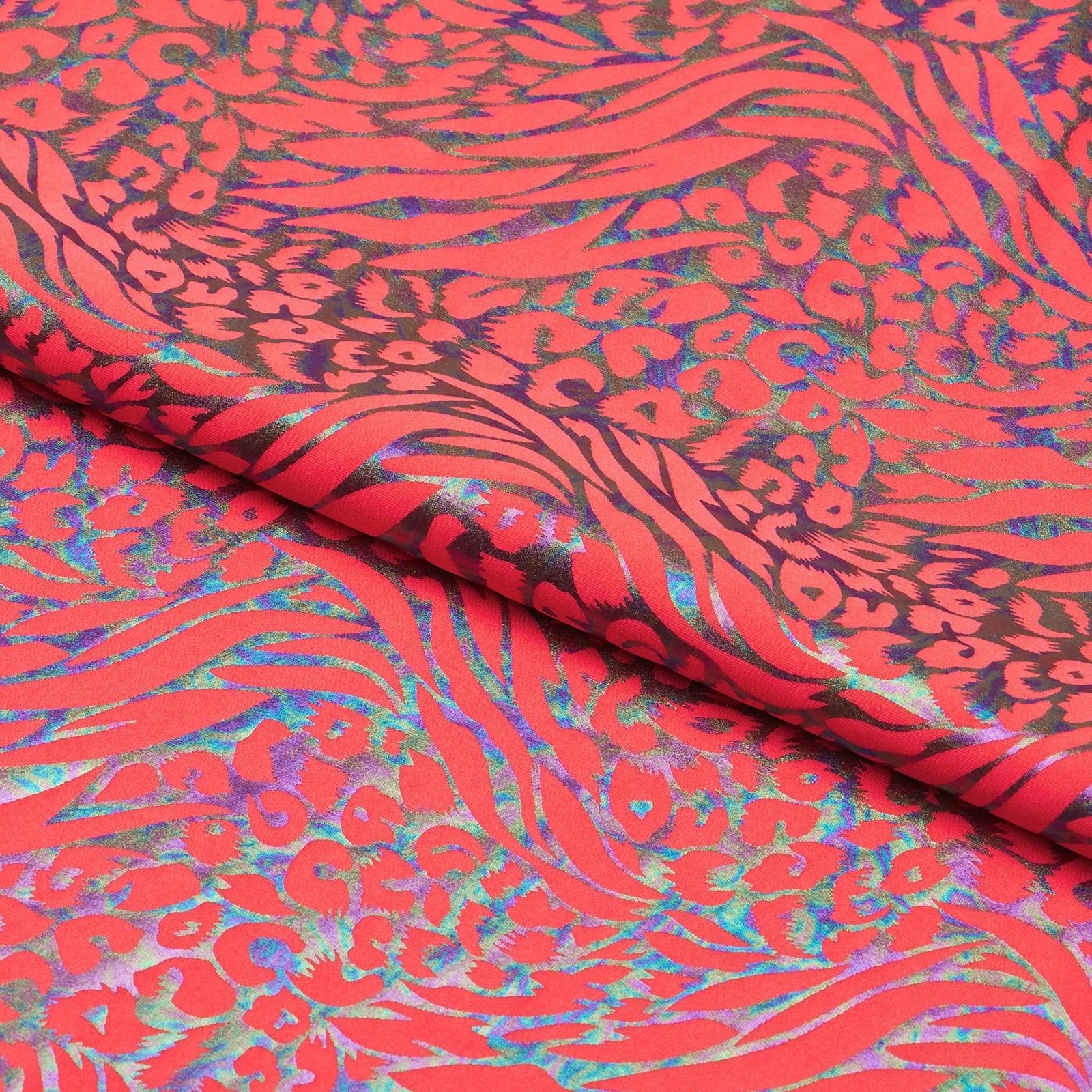 Funky Leopard Hologram Spandex Fabric | Blue Moon Fabrics