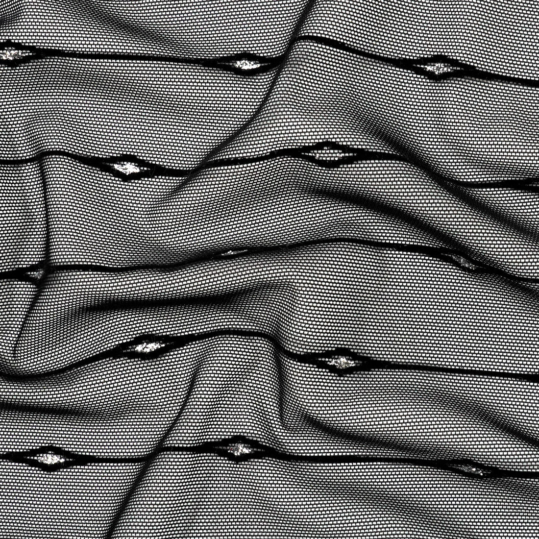 Linear Flocked Stretch Mesh | Blue Moon Fabrics