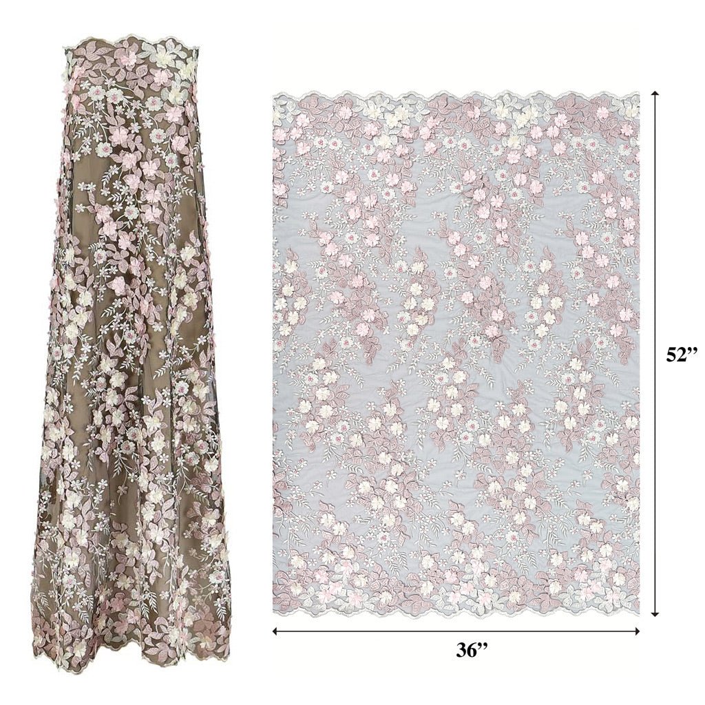 Cascade Embroidered Mesh | Blue Moon Fabrics