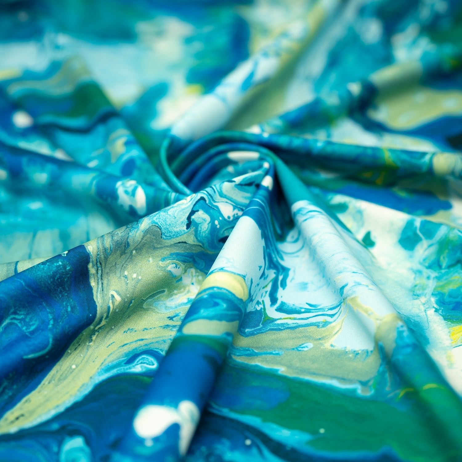 Blue And Lime Fabric
