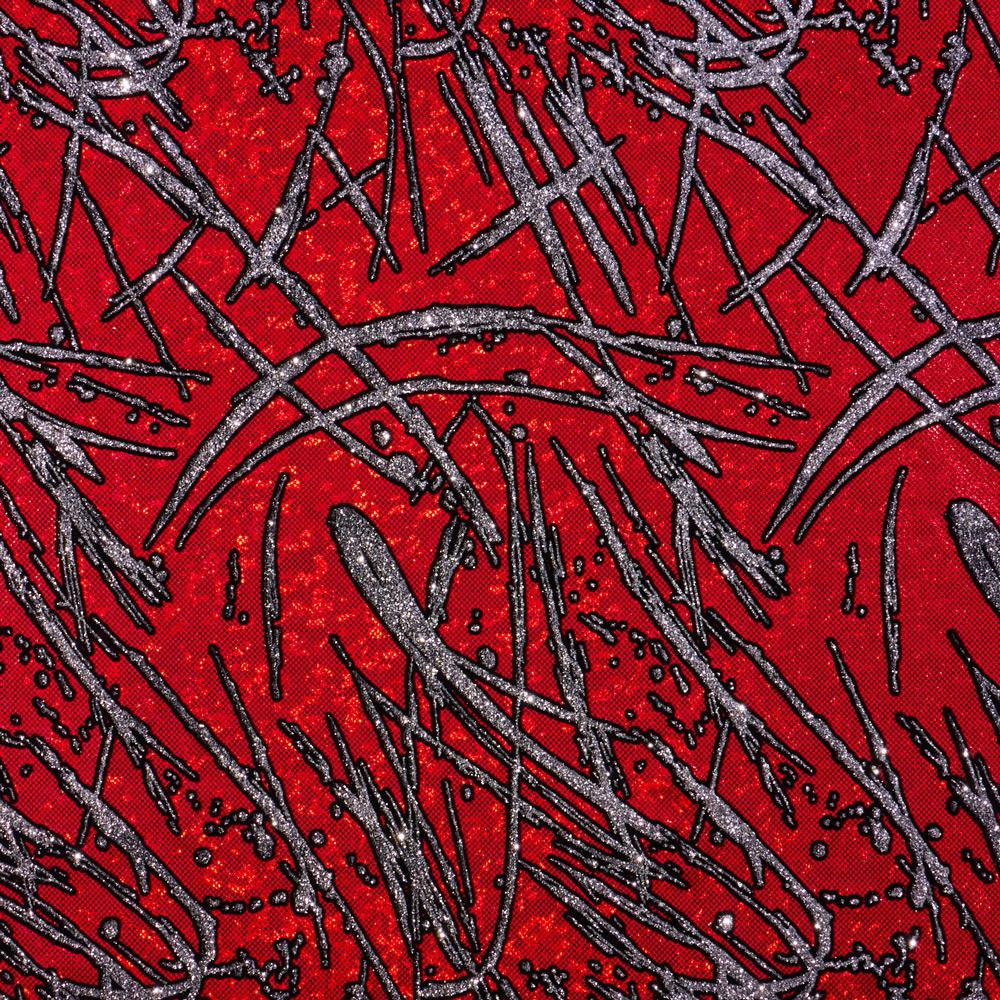Pollock Shattered Glass Foiled Spandex Fabric | Blue Moon Fabrics